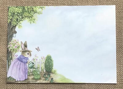 Susan Wheeler Mrs Bunny Rabbit Gardening Envelope Easter Spring Cottage ...