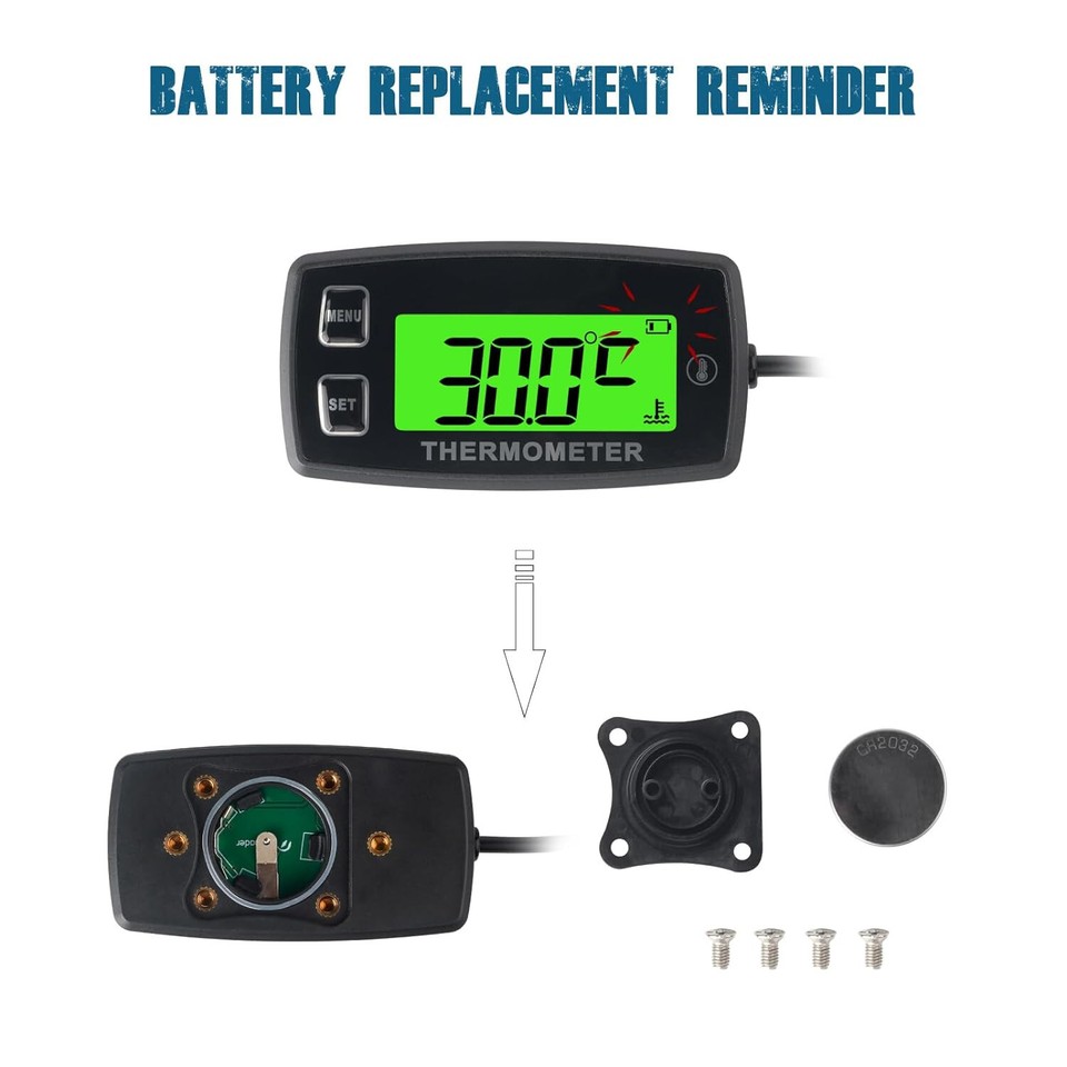 Digital Engine Temperature Gauge,Over-Temperature Alert,Backlight For ...