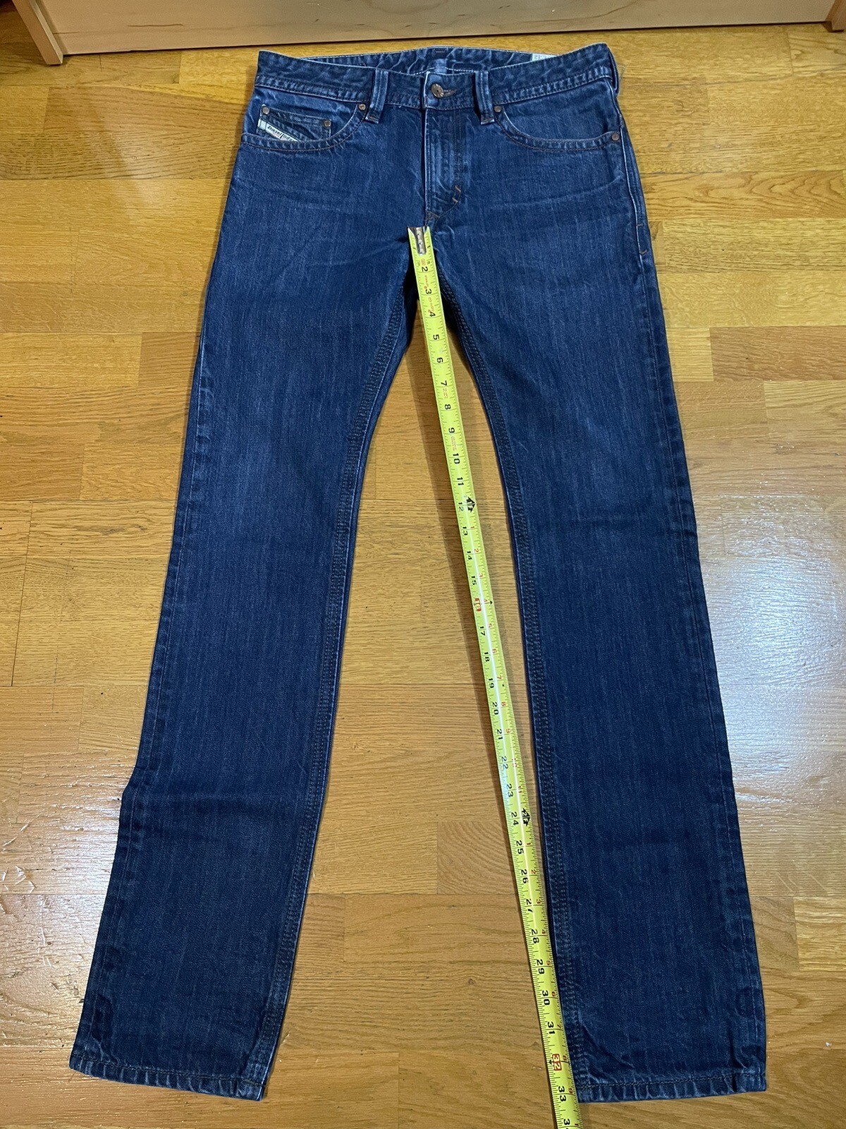 Diesel Thavar Slim Skinny Size 28X32 Blue Wash 0880G Button Zip 100% Cotton | eBay