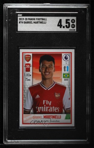 2019 Football 2020 Premier League Album Stickers Gabriel Martinelli #74 ...