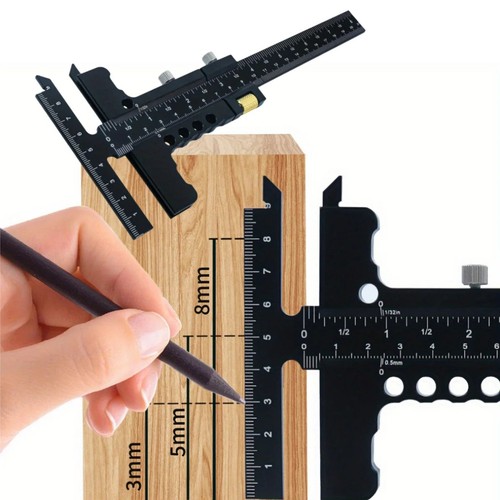 Sliding Marking Gauge Alloy Woodworking Scriber Framing T-Square ...