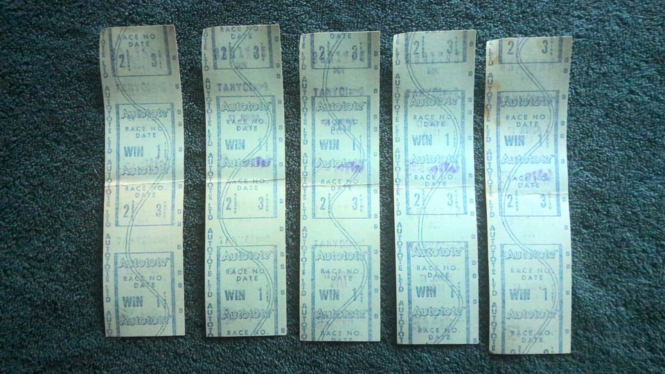 Greyhound Racing - Lot Of 5 Tote Tickets - Sanford Orlando - 1979 ...