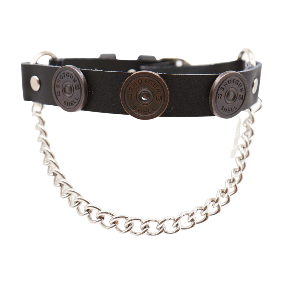 Biker Men Western Boot Chain Faux Leather Straps Flattened Shotgun ...