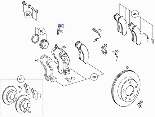 Mercedes Brake Bleed Screw Valve Nipple Dust Cover Cap A0004210887 New ...