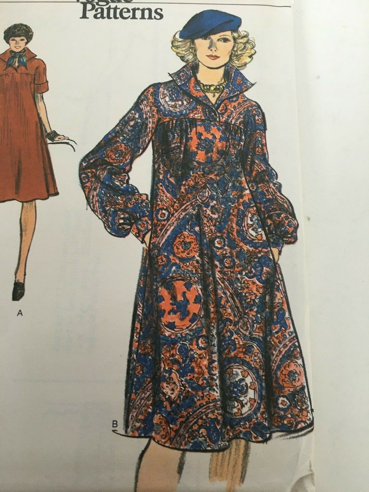Very Easy Vogue Sewing Pattern 9060 Vintage 1970s Dress Long Sleeves ...