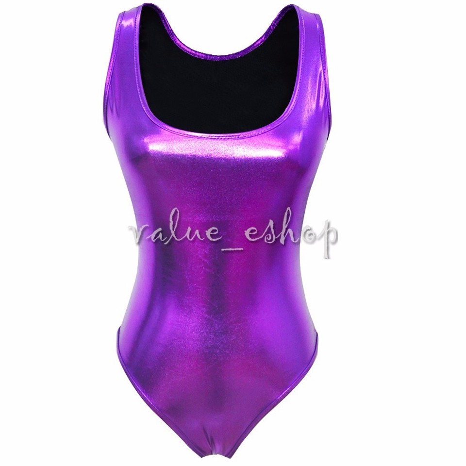 Women One Piece High Cut Thong Leotard Bodysuit Swimwear Romper