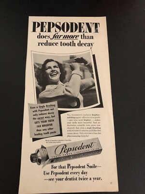 1950 PEPSODENT TOOTHPASTE - Vintage Magazine Print Ad | eBay
