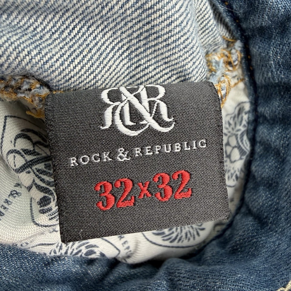 Rock & Republic Men's Sz 32x32 NEIL Straight Blue Jeans | eBay