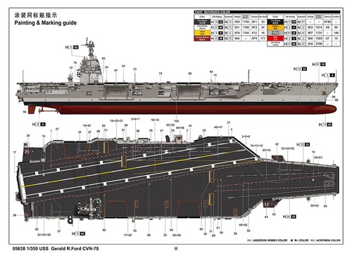 Trumpeter 05638 USS GERALD R.FORD CVN-78 1:350 Model Kit | eBay
