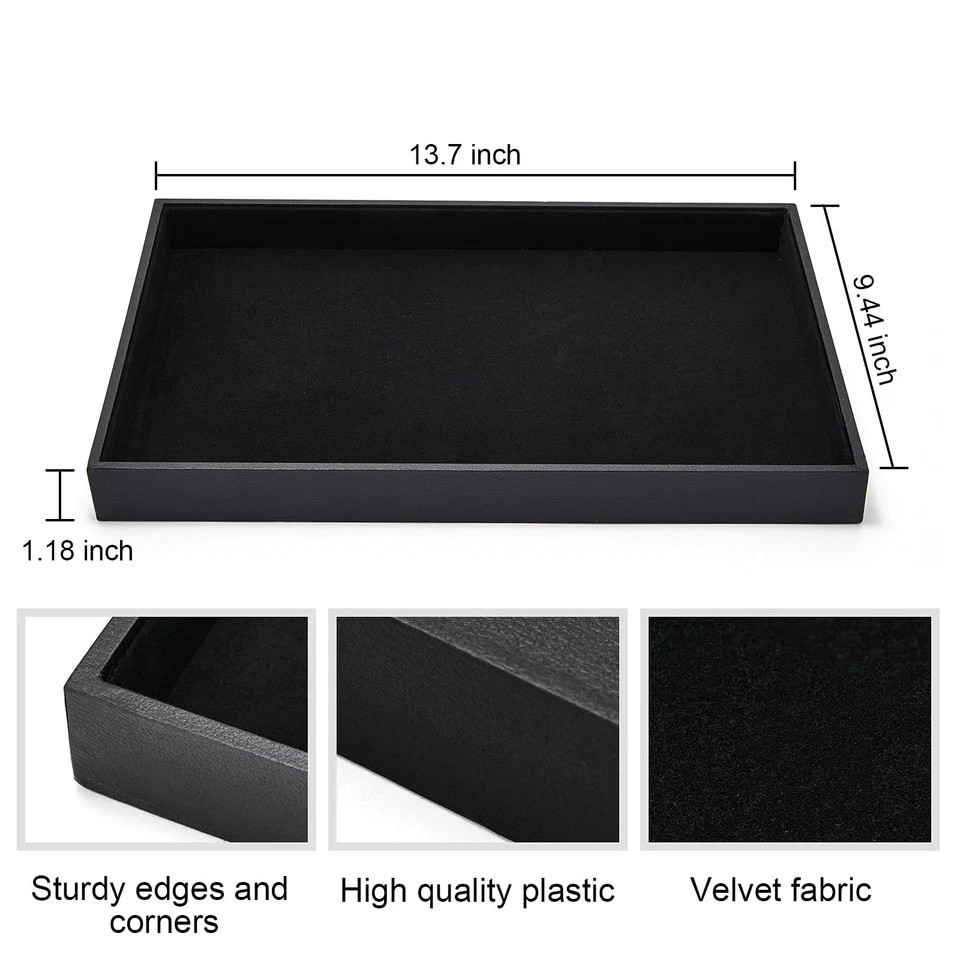 Black Velvet Jewelry Tray Showcase Display Varies Setup Design 9.44x13 ...