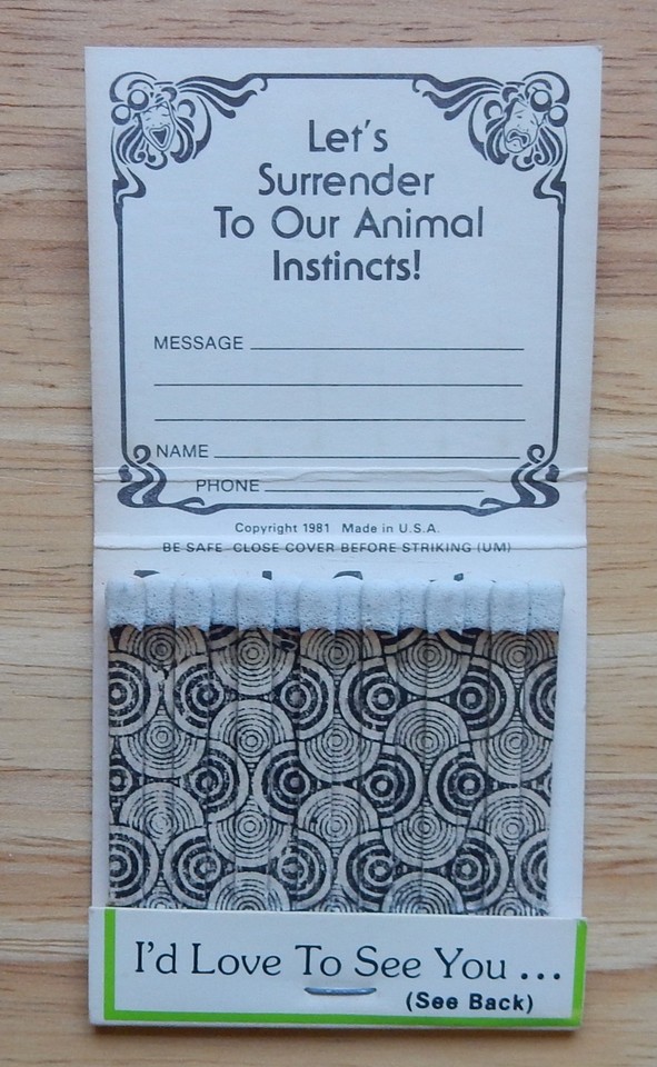 Mad Match Greetings I'd Love To See You Naked Unstruck BK Cover-Strike Matchbook | eBay