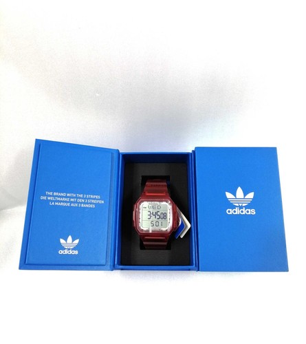 Adidas Digital One GMT Red 48mm Men’s Quartz Watch with Stopwatch ...