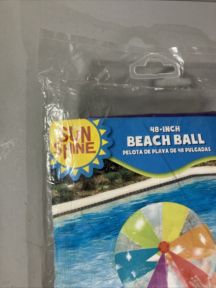 Beach Ball 48 Inch Pool Inflatable Giant Rainbow Ball New Sealed | eBay