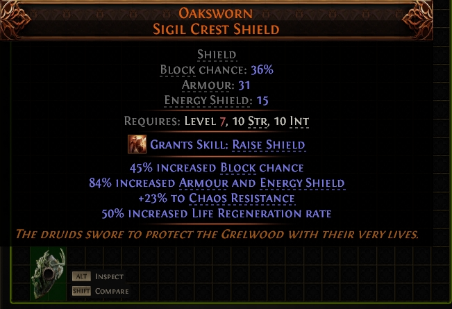 Path of Exile 2 Dawn of the Hunt Oaksworn Sigil Crest Shield | eBay