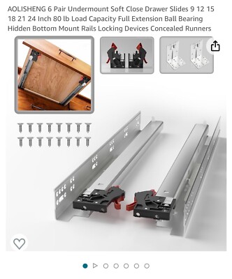 1 Pair Undermount Soft Close Drawer Slides 9 Inch | eBay
