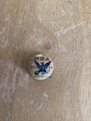 Rare Vintage NRA Volunteer We Do Our Part Litho Pin Pinback Button ...