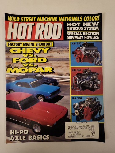 1992 October, Hot Rod Magazine, Factory Engine Shootout, (CP426) | eBay