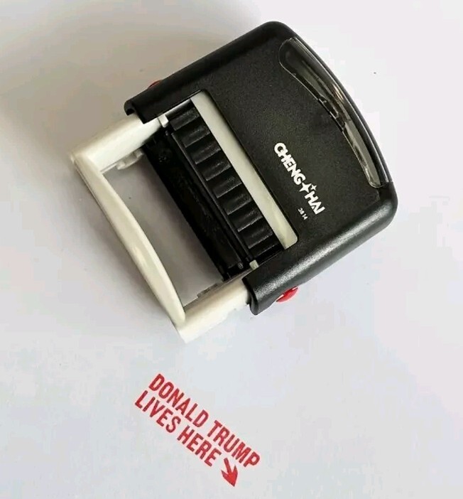 Donald Trump Stamp Donald Trump Lives Here Rubber Stamp - Red Self ...