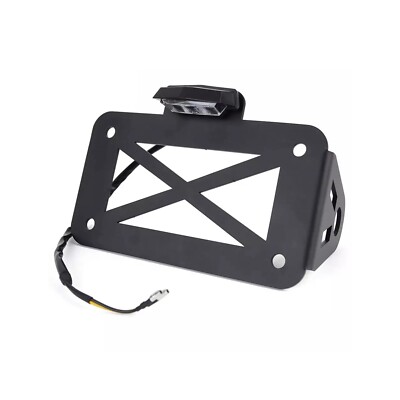 Black Side Mount License Plate Bracket LED Light For Harley Sportster ...