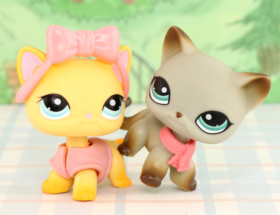 2PCS Pet Shop LPS Shorthair Cat 339 391 with LPS Accessories Great ...