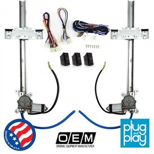 Two 2 Door Street Hot Rat Rod Flat Glass Power Window Kit w Switches ...