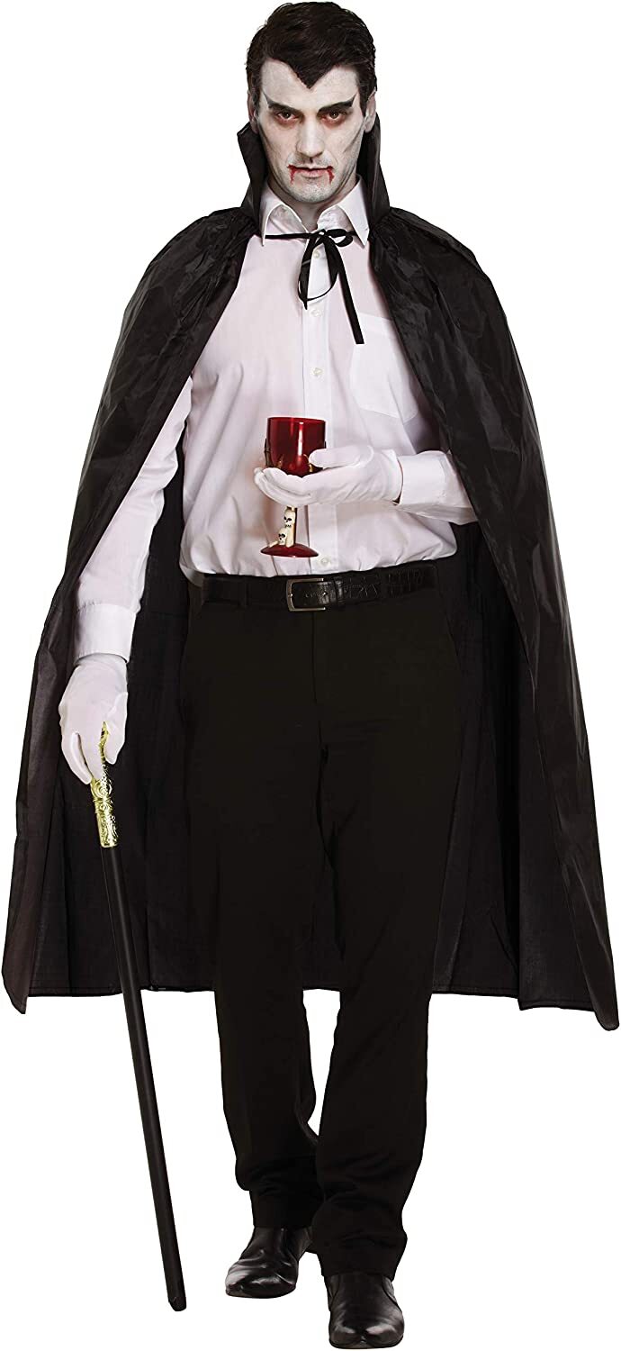 Adult's Black Cape Halloween Fancy Dress Costume Accessory (One SIze ...