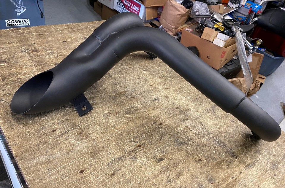 2 into 1 Custom Exhaust Dumper Harley Softail Chopper Dyna Black 1986 ...