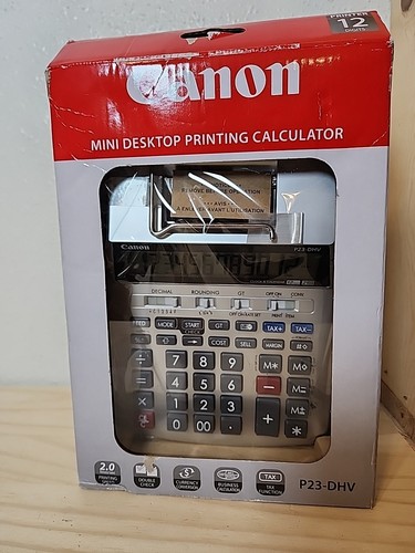 Canon Mini Desktop Printing Calculator P23-DHV-3 NEW IN SEALED BOX 12 ...