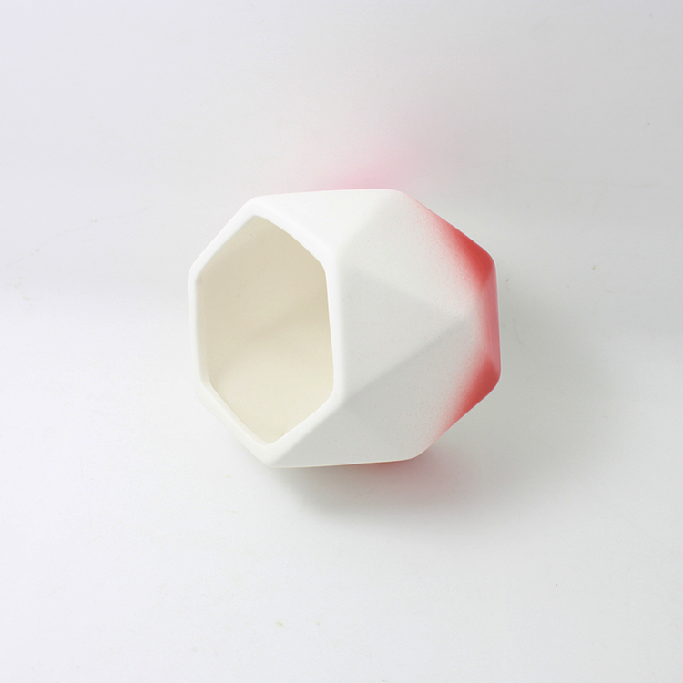 Mini Hexagon Ceramic Succulent Planter Flower Plant Porcelain Pot Home ...
