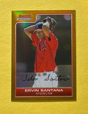 2006 BOWMAN CHROME ERVIN SANTANA GOLD /50 #165 ANGELS | eBay
