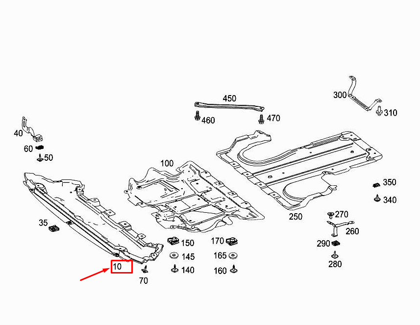 MERCEDES-BENZ GLC X253 Untere vordere Motorabdeckung A2535240030 NEU ...