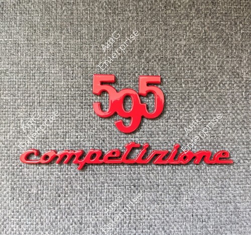 Gloss Red Rear Trunk Boot Metal Badge Emblem for Abarth 595 ...