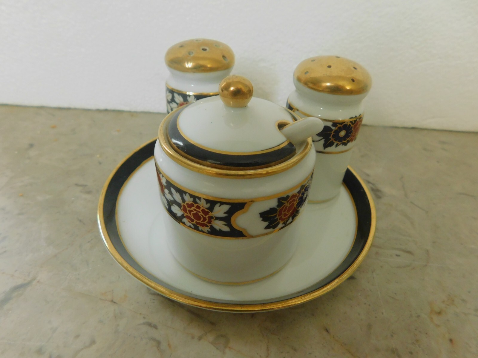 Noritake Condiment Set Salt Pepper 20055 handle tray jam sugar jar ...