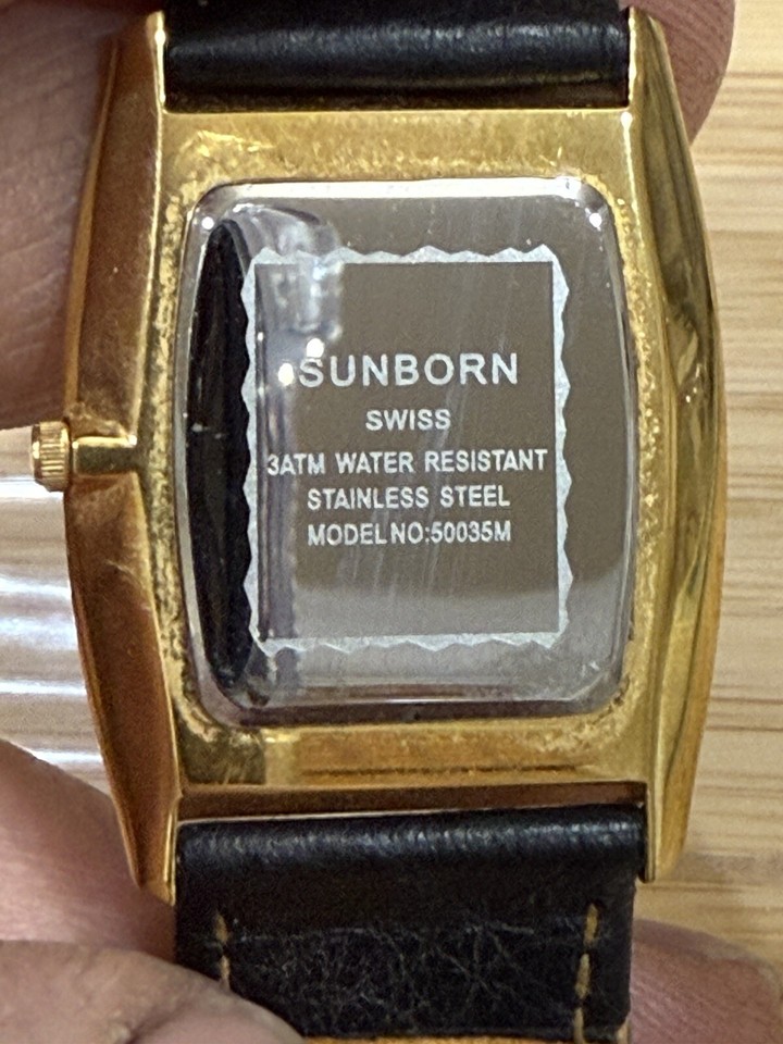 Vintage Sunborn Watch Men’s Gold Time 50035M Mint Condition Soft ...