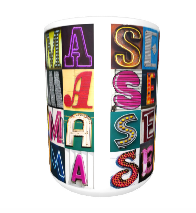 SELMA Coffee Mug / Cup featuring the name in photos of sign letters | eBay