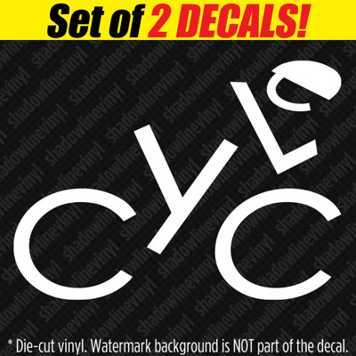 CYCLE Vinyl Decal Sticker Biking Cycling Fitness Triathlon Ironman ...
