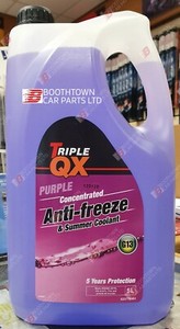 Triple QX 5L Antifreeze Summer Coolant 5 Litre Purple Concentrated Long ...
