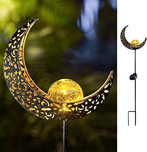 Moon Solar Lights Garden Outdoor Decor Waterproof Decorative Solar ...