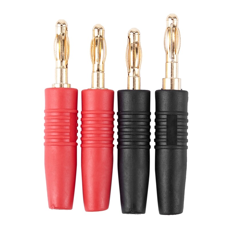 4pcs 4mm B7 24K Gold Plated Musical Speaker Cable Wire Pin Banana Plug ...