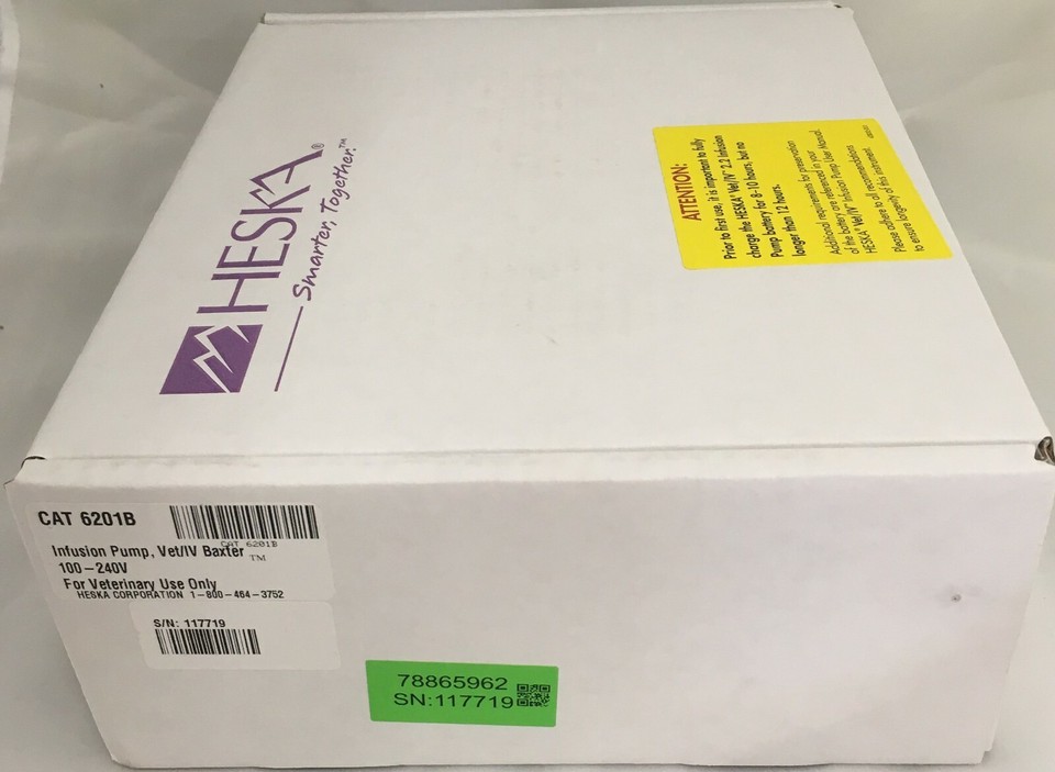 Brand New Heska Vet/IV 2.2 Pump, Calibrated to Baxter, 1 Year Warranty ...