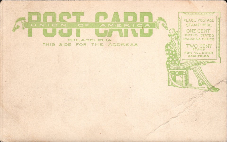 Early 1900’s Pc.UNION OF AMERICA UNCLE SAM. LADY WAIT FOR ME SIGHNED ...