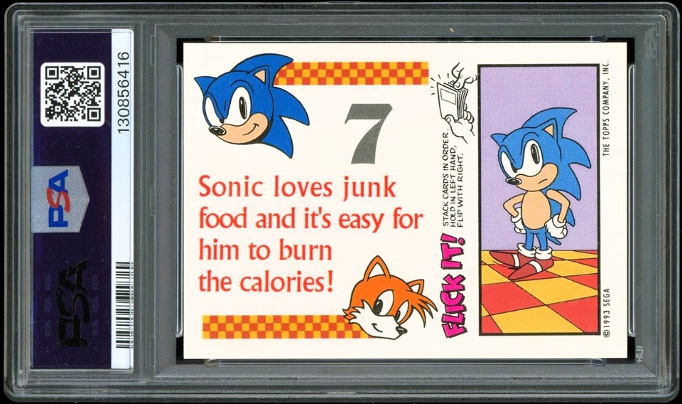 1993 Topps Sonic the Hedgehog #7 STICKER Sonic and Tails ~ PSA 9 MINT ...