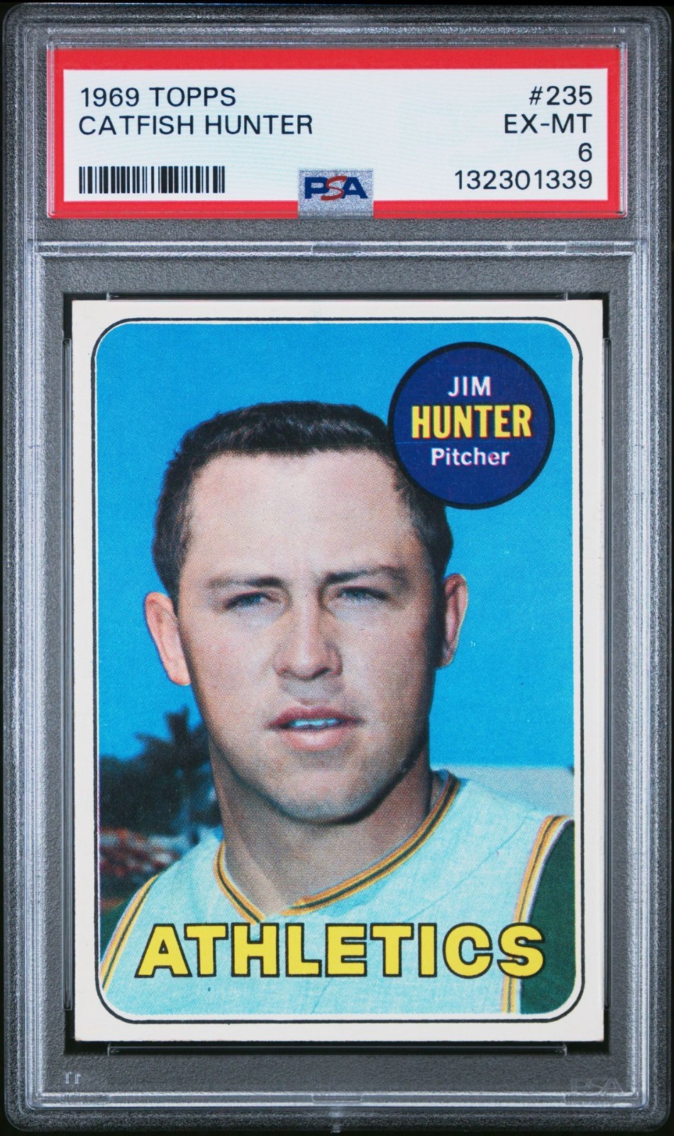 1969 TOPPS #235 CATFISH HUNTER - A's - PSA 6 - 132301339🔥⚾📈 | eBay
