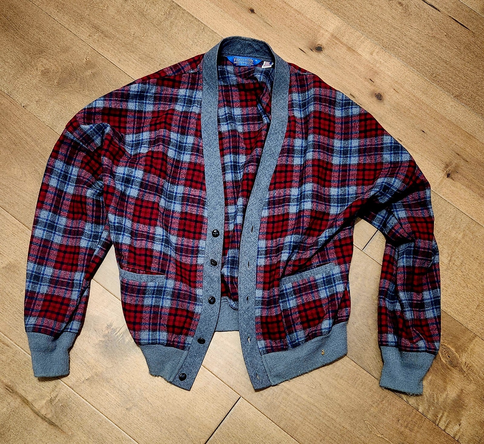 PENDLETON Blue Plaid 100% Virgin Wool Long Sleeve Shirt Men's M | eBay