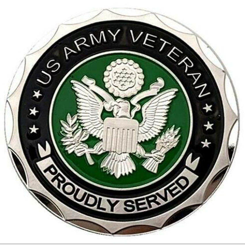 100PCS Proudly Served US ARMY Collectible Challenge Coin VETERAN Silver ...