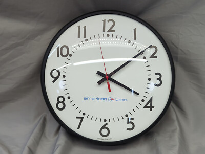 Large Vintage American Time Wall Clock Very Good Condition Glass/Steel ...