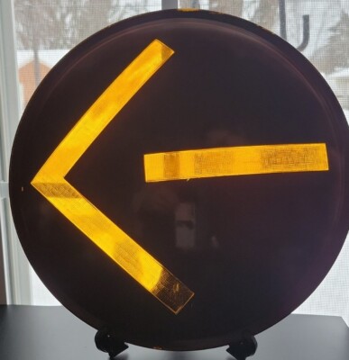 KOPP 12" Yellow/Amber Traffic Light Stoplight Glass Lens w/ Turn Arrow ...