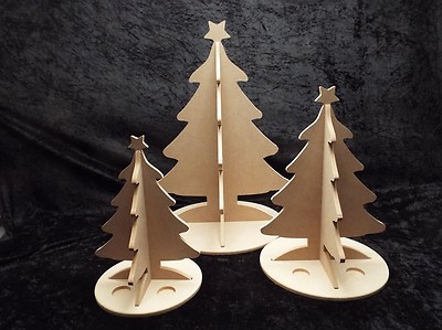 Christmas Tree MDF Shape Wooden Freestanding XMAS 600mm Tall | eBay UK