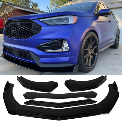 For Ford Edge 2016-2024 Gloss Front Bumper Lip Splitter Spoiler Body ...