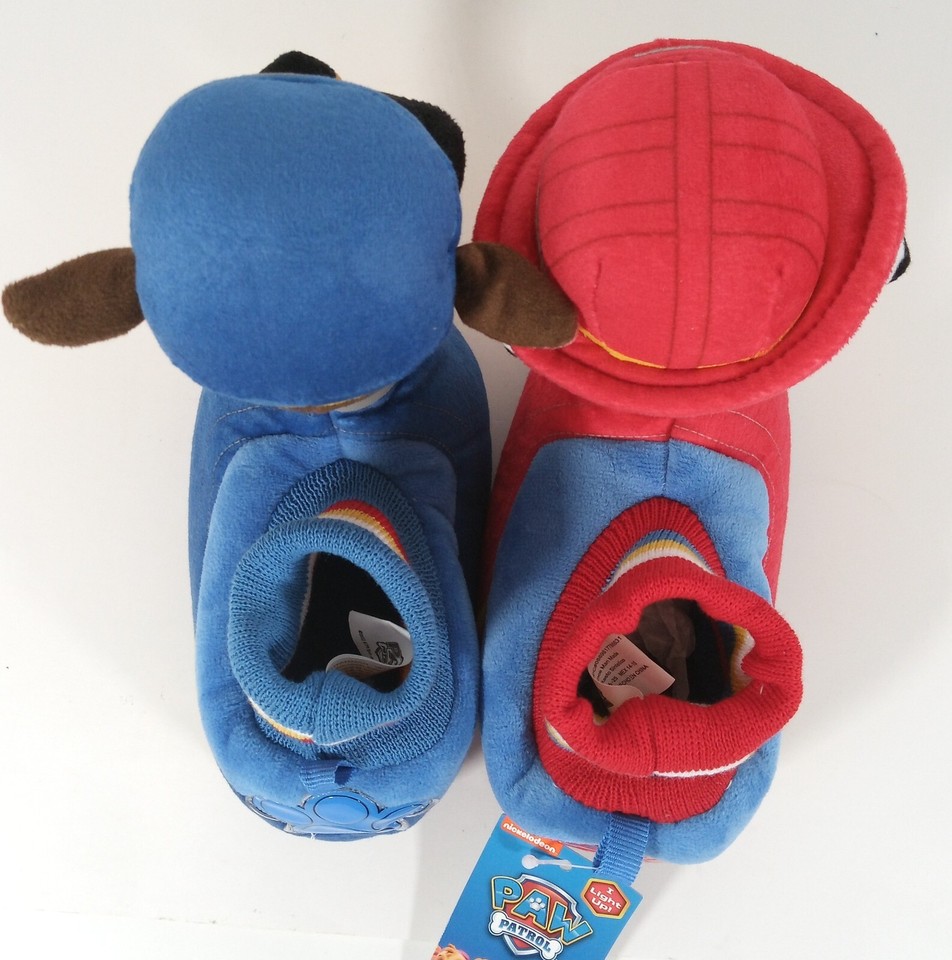 Nickelodeon Paw Patrol Slippers 7-8 Light Up Toddler Boy Chase Marshall ...